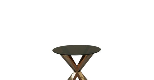GH COGNAC SIDE TABLE ROSE GOLD - BRONZE GLASS - Table