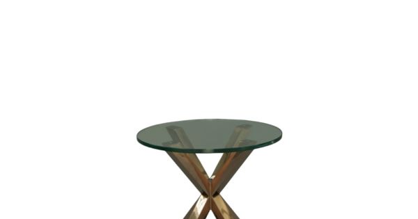 GH COGNAC SIDE TABLE ROSE GOLD - GLASS - Table