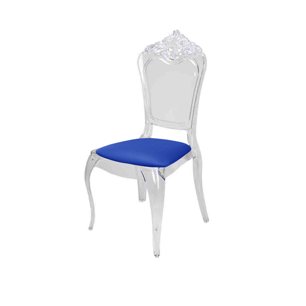 Emerald Chair Clear Cushion Royal Blue - Chair