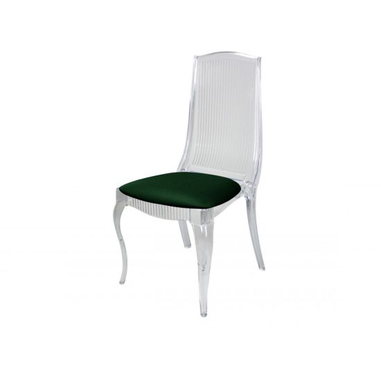 Onyx Chair Clear Chusion Dark Green - Resin Chairs
