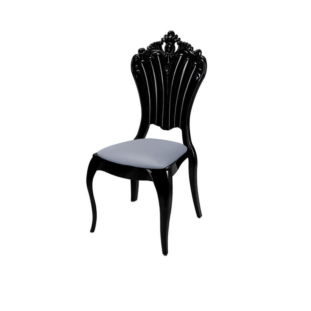 Victoria Chair Black Cushion Grey - Resin Chairs