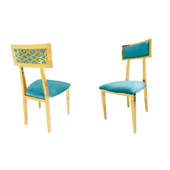 Gala Chair Gold Cushion Tiffany Blue