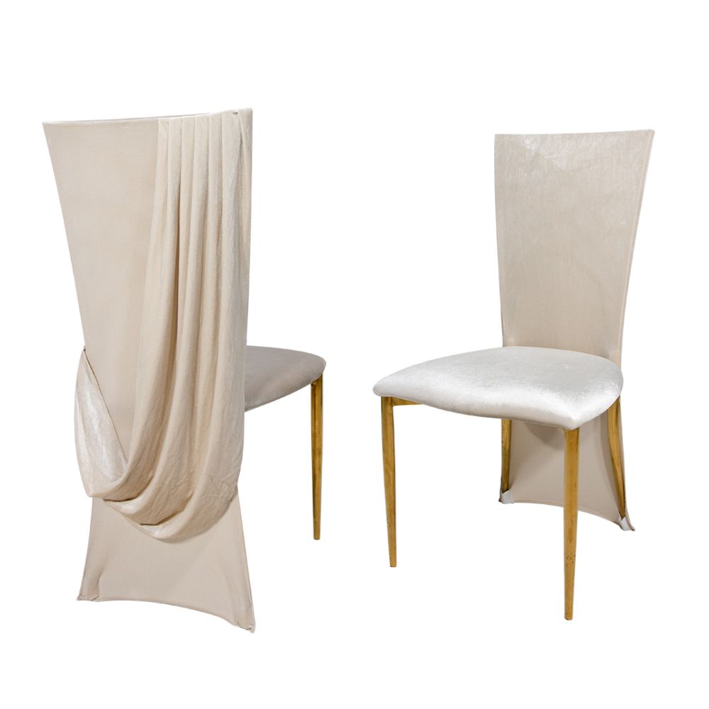 Sway Left Chair Gold Back Ivory - Dining Armless Chairs