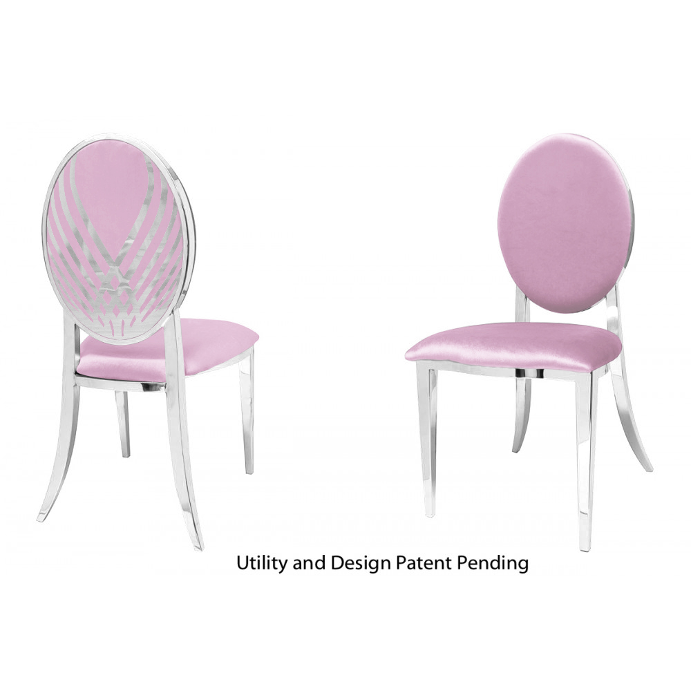 Swan Lake Chair Silver Cushion Light Pink - Dinning Armless Chairs