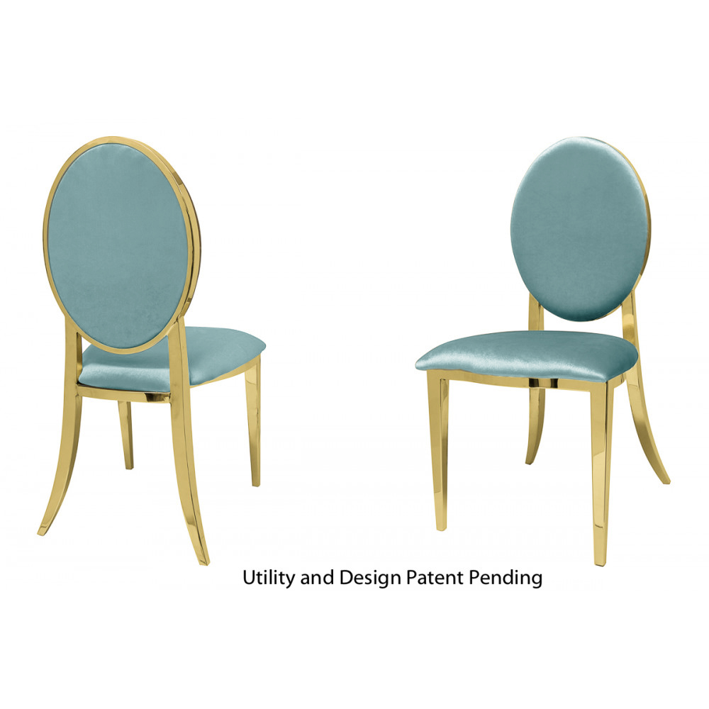 Tiffany Chair Gold Cushion Tiffany Blue - Dinning Armless Chairs