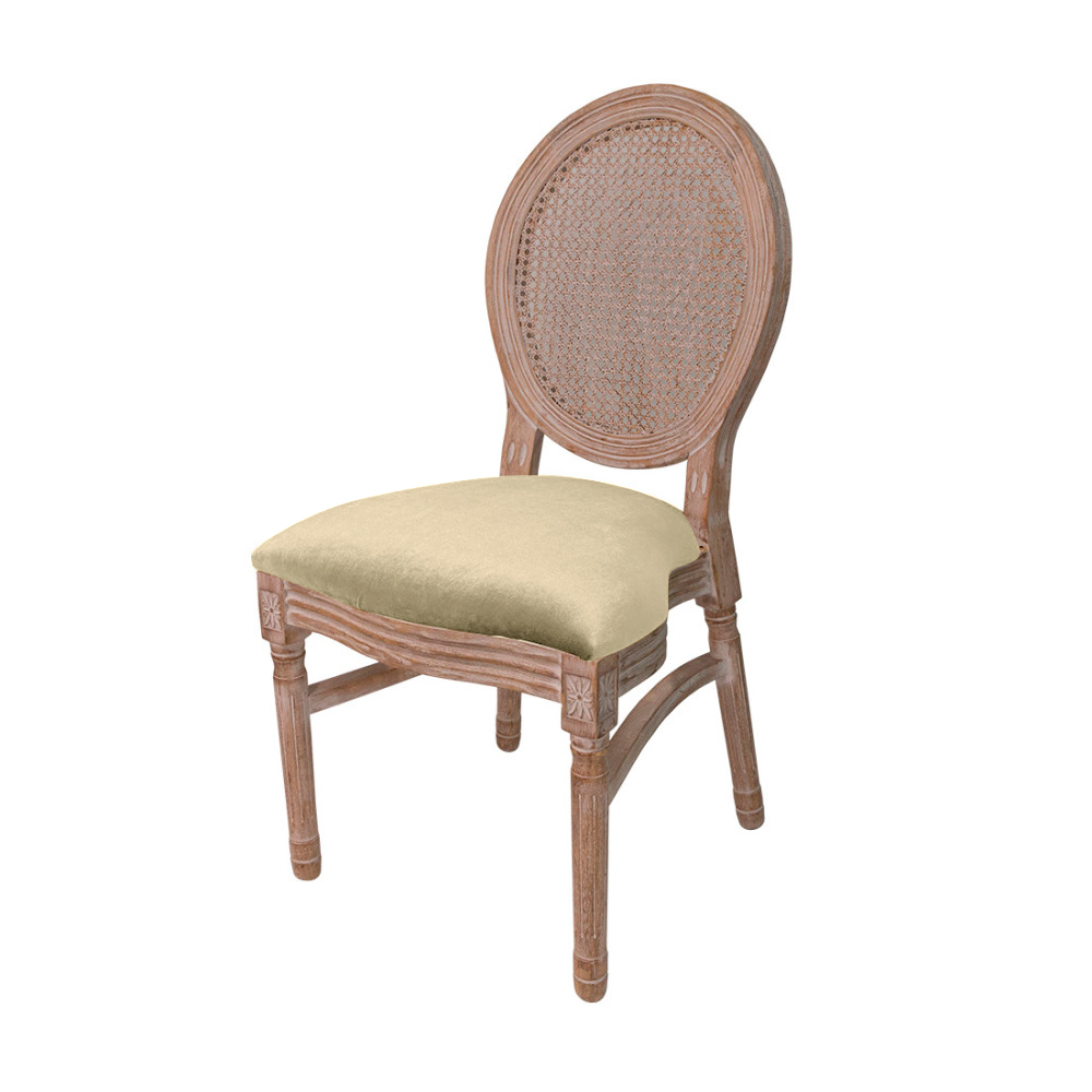 Louis Cane Back Chair Cushion Ivory - Chair