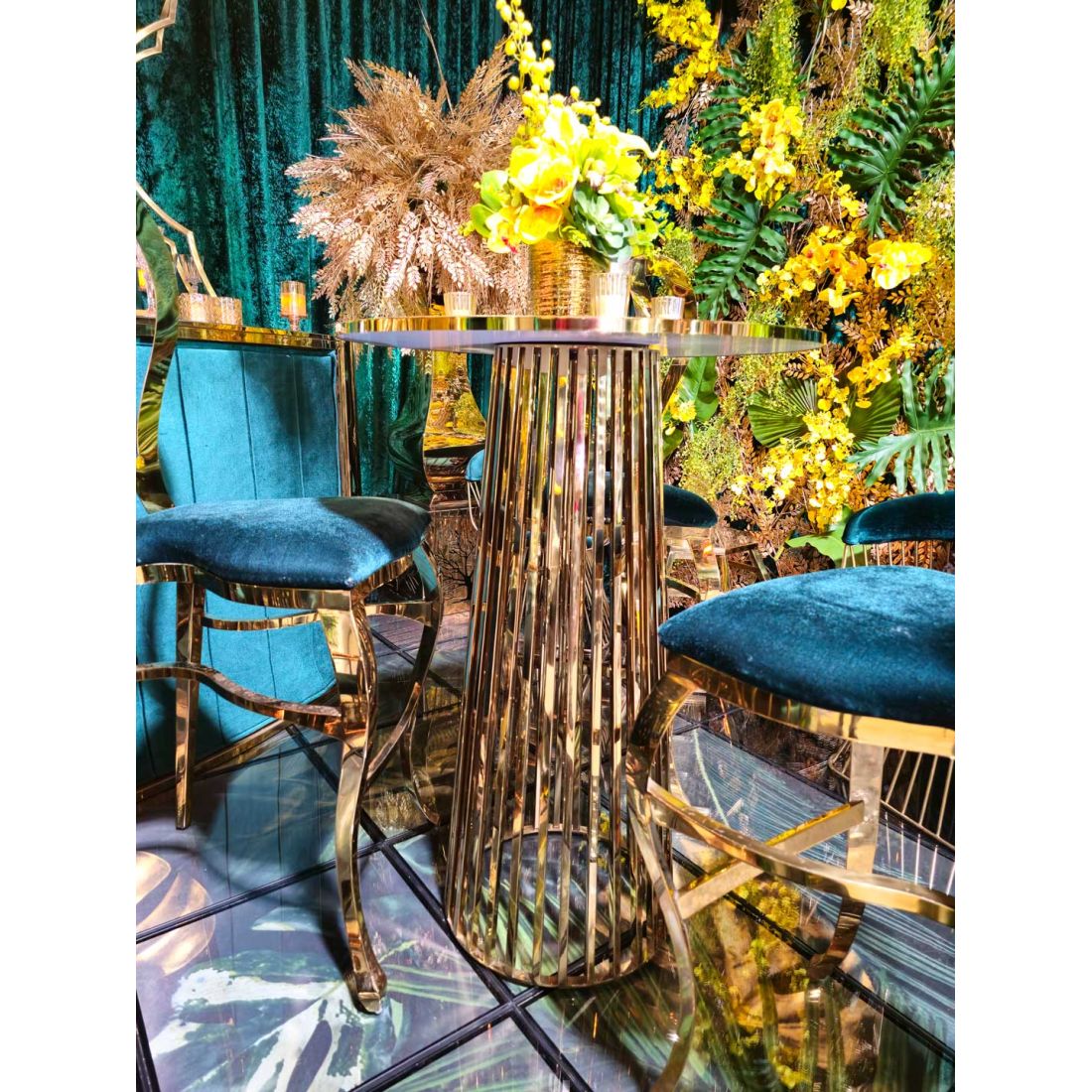 Reflection Bohemian Highboy Table Gold - Bohemian Highboy Table
