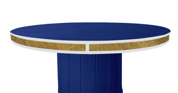 Blackout Plus Dining Table White 72" Round Royal Blue Top - Specialty ...
