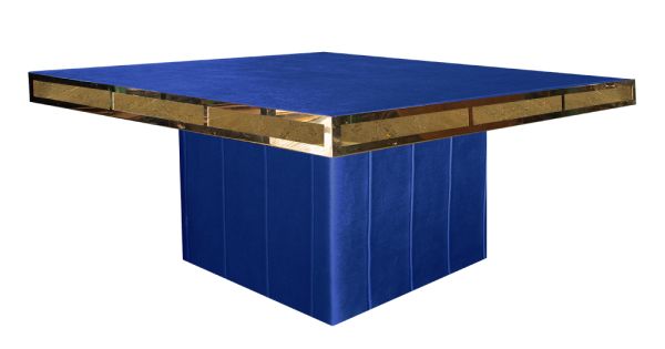 Blackout Plus Dining Table Gold 72"x72" Square Top Royal Blue ...