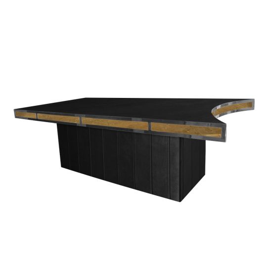 Blackout Plus Dining Table Silver 48"X96" Unique Shape Top Black ...