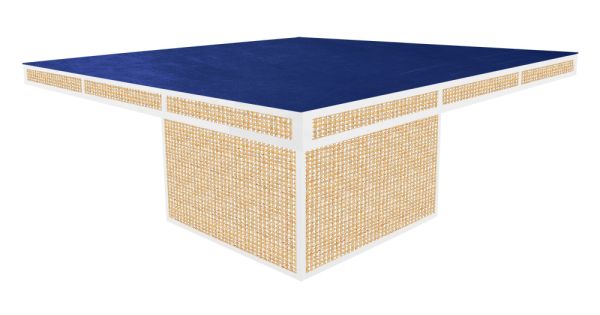 Coco Plus Dining Table White 72"x72" Square Top Royal Blue - Specialty ...