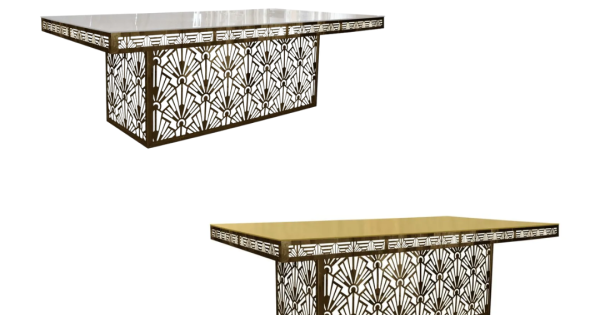 Gatsby Dining Table 48"x96" Rectangular Gold