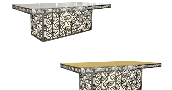 Gatsby Dining Table 48"x96" Rectangular Silver