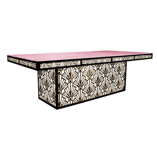 Gatsby Plus Dining Table Black 48"x96" Rectangular Top Light Pink ...
