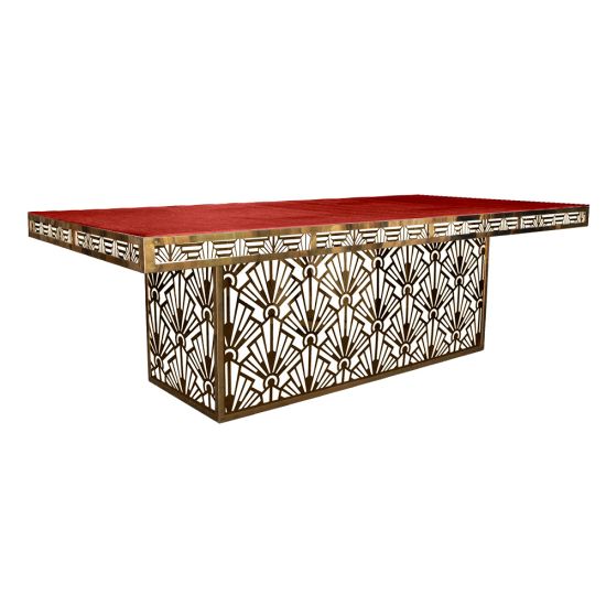 Gatsby Plus Dining Table Gold 48"x96" Rectangular Top Red - Specialty ...