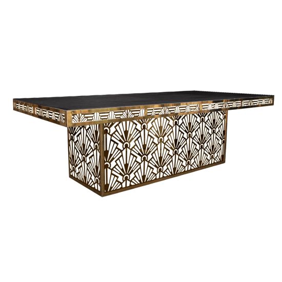 Gatsby Plus Dining Table Gold 48"x96" Rectangular Top Black - Specialty ...