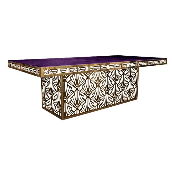 Gatsby Plus Dining Table Gold 48"x96" Rectangular Top Eggplant ...