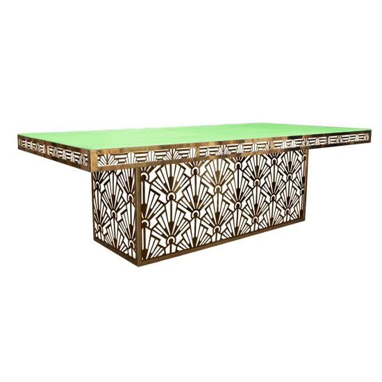 Gatsby Plus Dining Table Gold 48"x96" Rectangular Top Mint - Specialty ...