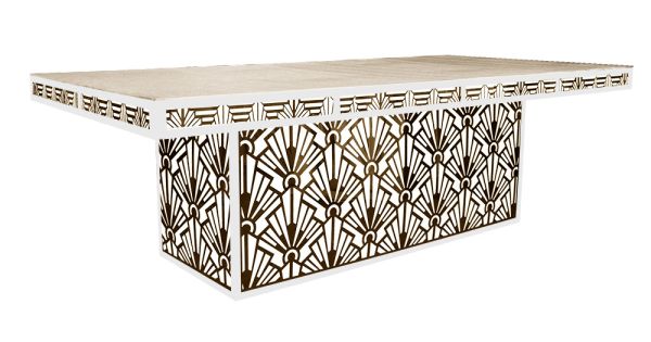 Gatsby Plus Dining Table White 48"x96" Rectangular Top Ivory ...