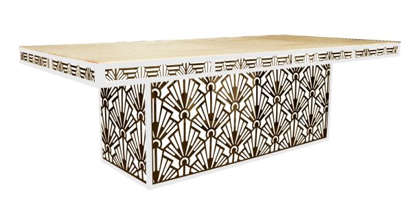 Gatsby Plus Dining Table White 48"x96" Rectangular Top Gold - Specialty ...