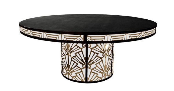 Gatsby Plus Dining Table Black 72" Round Top Black - Specialty Dining ...