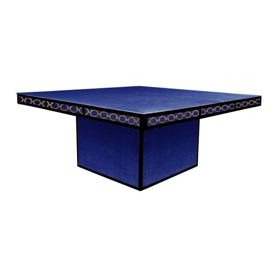 Opulent Noir Plus Dining Table Black 72"x72" Square Top Royal Blue ...