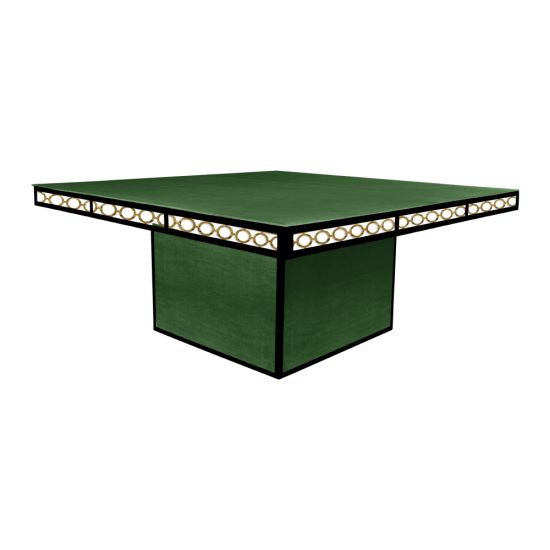 Opulent Noir Plus Dining Table Black 72"x72" Square Top Emerald Green ...