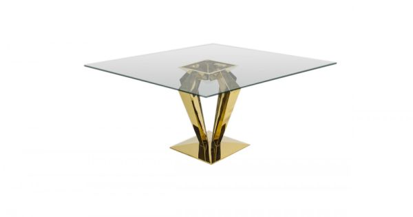Diamond Dining Table Gold Square 60”x60” - Specialty Dining Tables