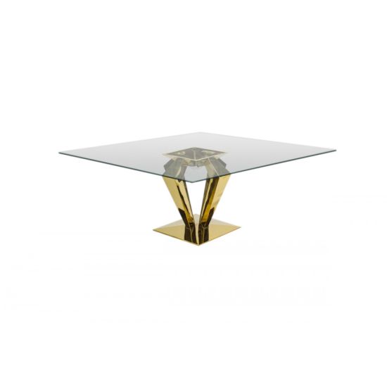 Diamond Dining Table Gold Square 72”x72” - Specialty Dining Tables