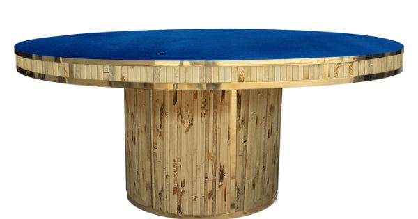 Bamboo Plus Dining Table Gold 72" Round Top Royal Blue - Specialty ...