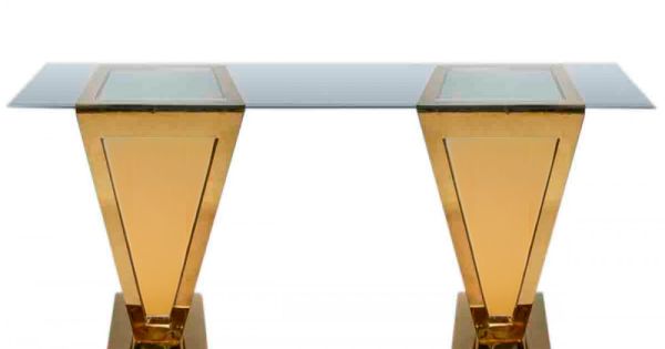 Reflection Highboy Table Pyramid Gold 48"x96" Glass top - Reflection ...