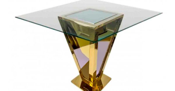 Reflection Highboy Table Pyramid Gold 60"x60" Glass top - Reflection ...