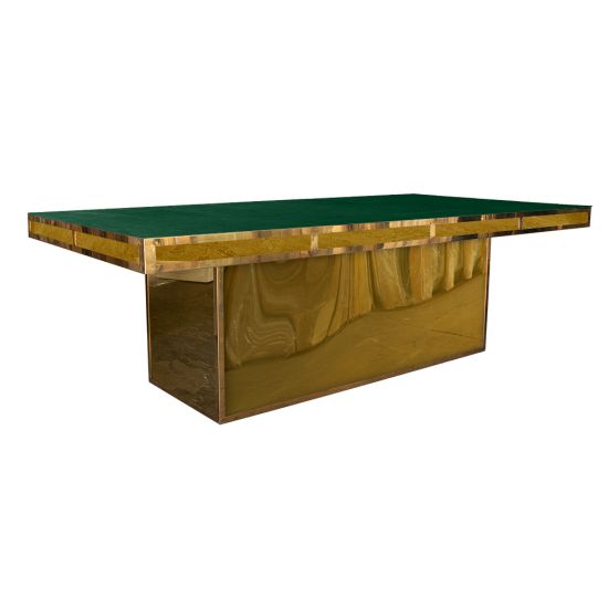 Modern Line Plus Dining Table Gold 48"x96" Rectangular Top Emerald ...