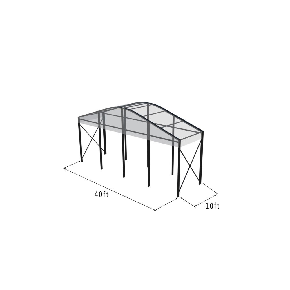 Curve Structure 40'X10' Black Frame Clear Top - Tent