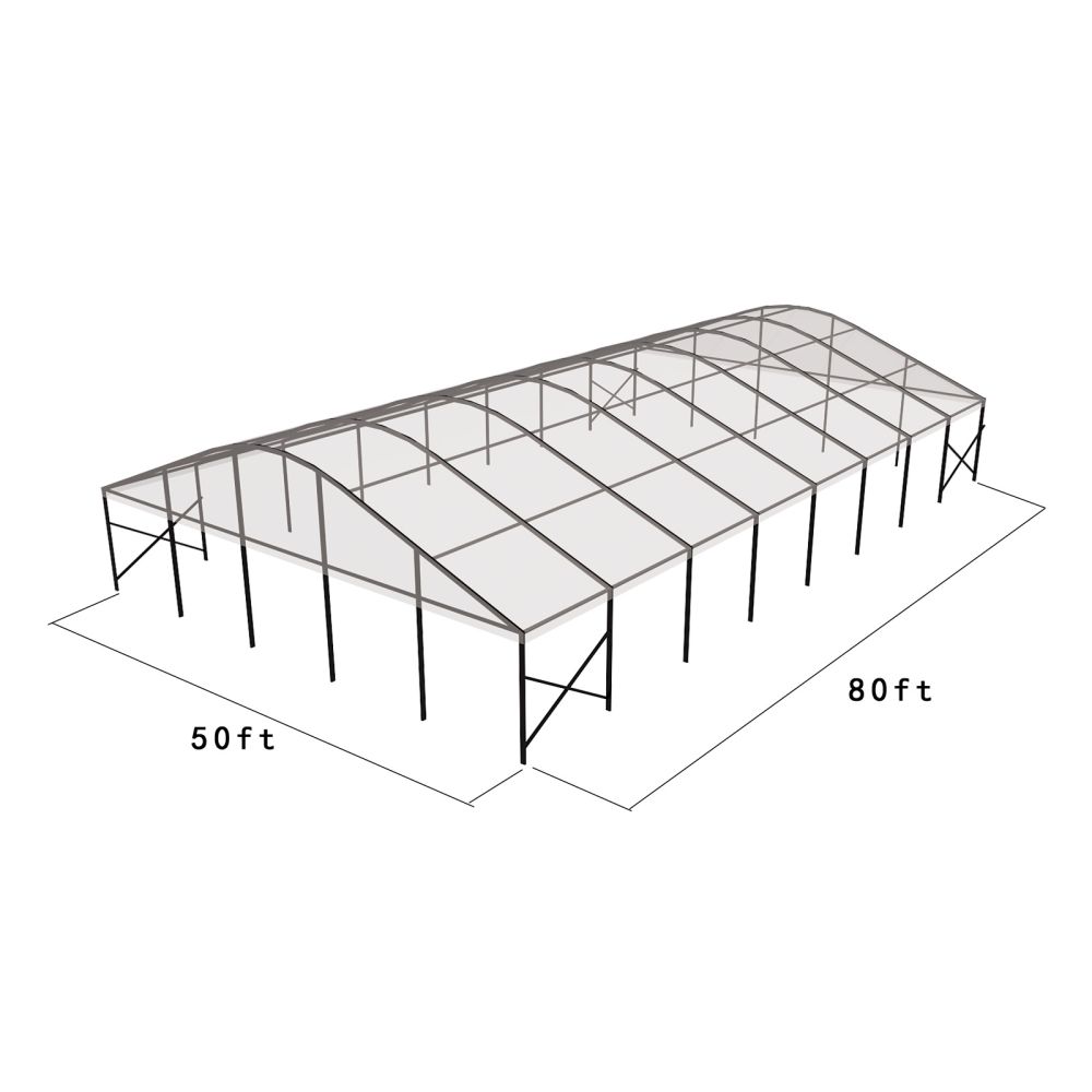 Curve Structure 50'X80' Black Frame Clear top - Tent