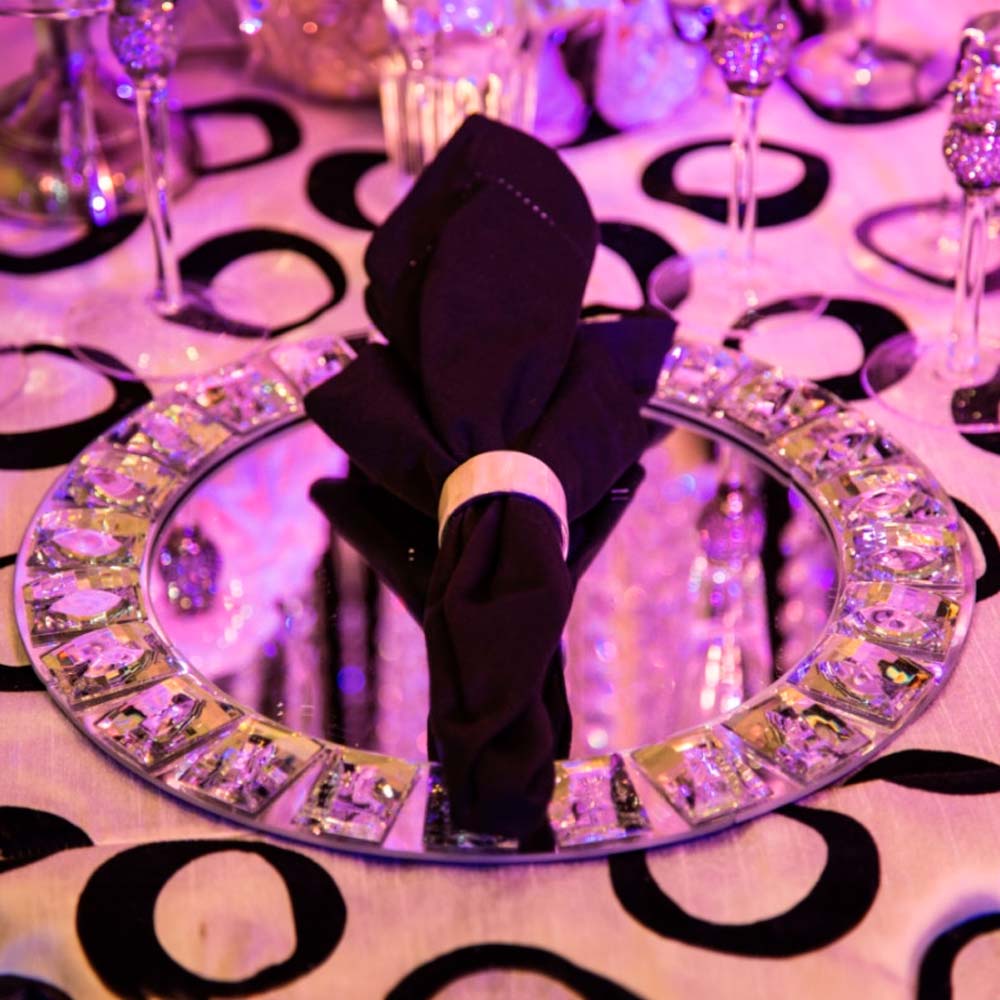 Jeweled Mirror Charger Plate - Jeweled Mirror Charger Plate