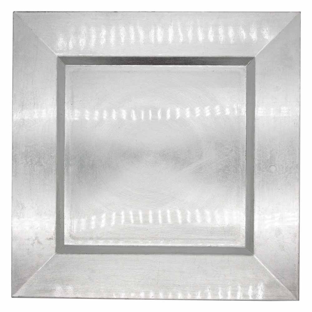 Solid Square Charger Plate (Silver) - Charger Plate