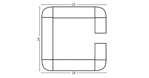 Modular Bar C Shape 24' x 24' - Bar