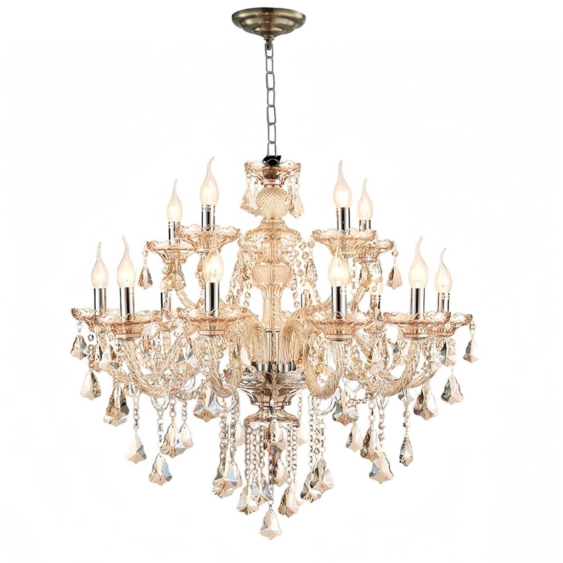 modern luxury gold crystal chandelier with multi-tier faceted crystals ...