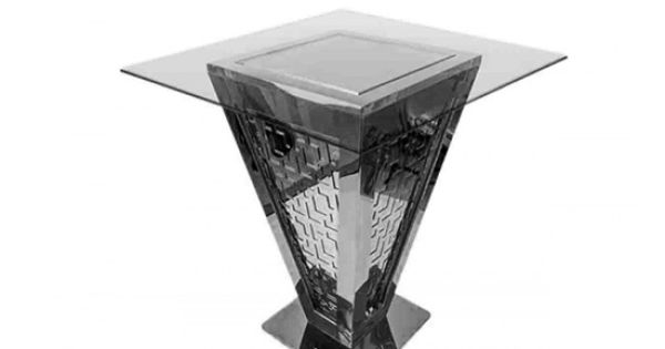 Reflection Highboy Table Pyramid Square Design 48"x48" Silver Square ...