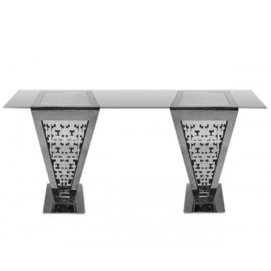 Reflection Highboy Table Pyramid Square Design 48"x96" Silver ...