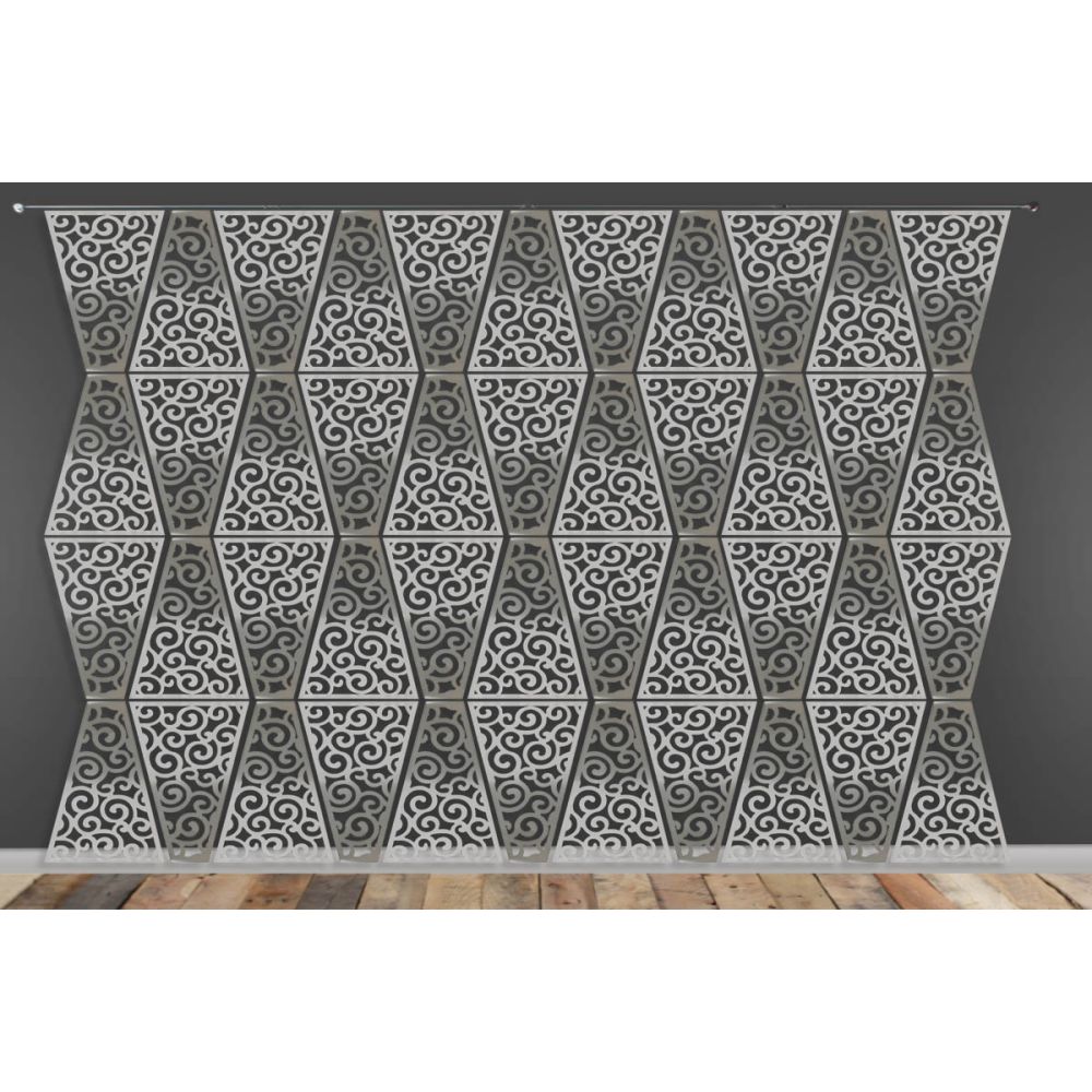Laser Cut Wall (Wave Design) Silver - Laser Cut Wall (Wave Design) Silver